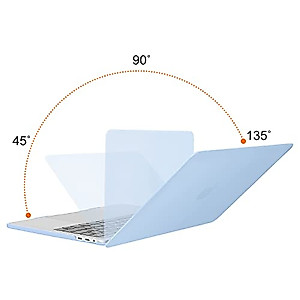MOSISO Compatible with MacBook Pro 13 inch Case 2023, 2022, 2021-2016 M2 M1 A2338 A2251 A2289 A2159 A1989 A1708 A1706, Plastic Hard Shell Case & Keyboard Cover Skin & Wipe Cloth, Airy Blue