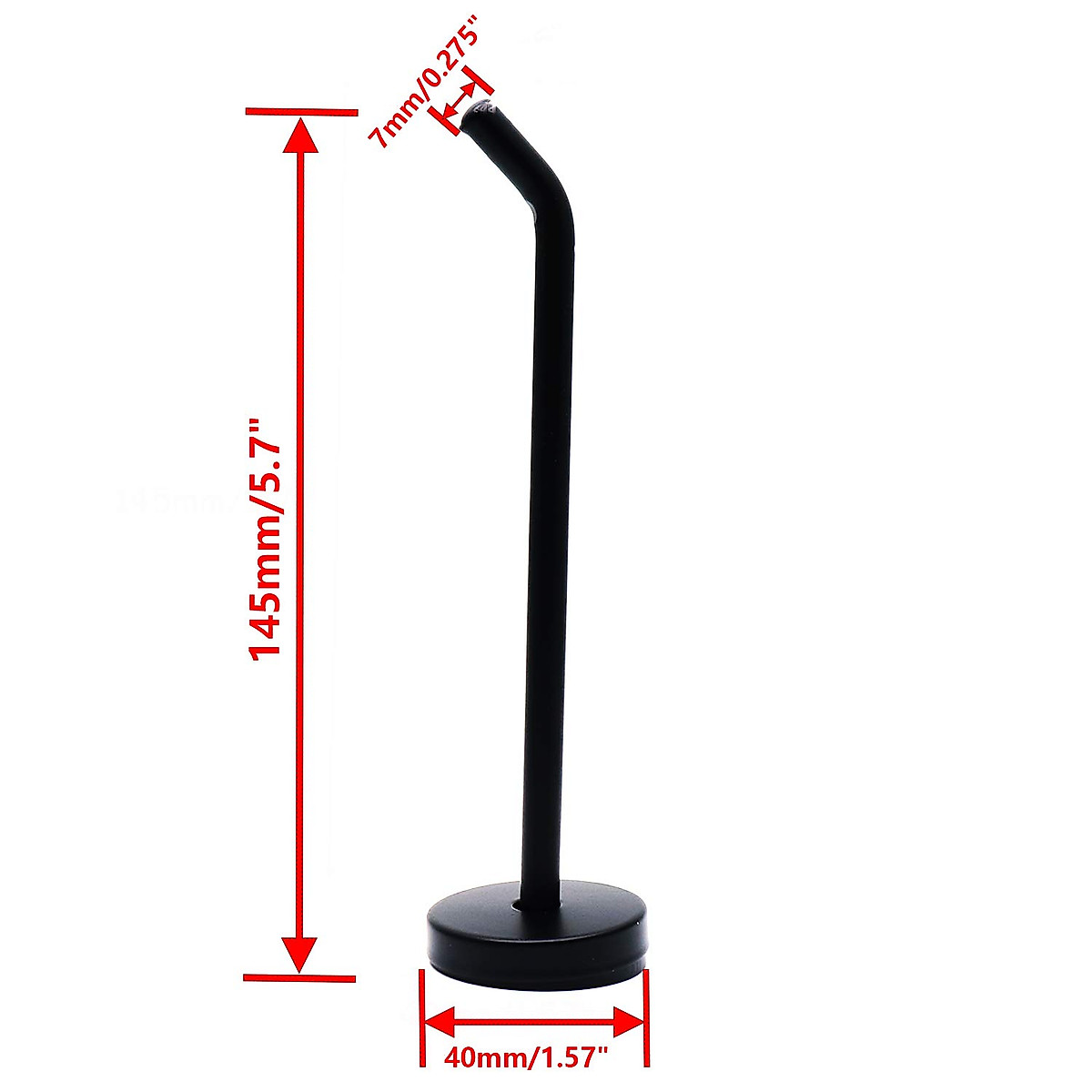 Rannb Robe Hook Coat Hook Heavy Duty Long Nose Wall Mount Hook Stainless Steel Black Matt Surface 145mm/5.7" Length - Pack of 4