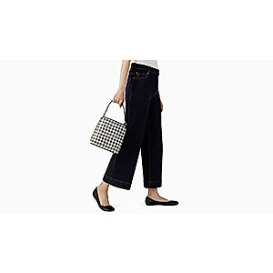 Kate Spade New York Darcy Bucket Bag Tote Small (Houndstooth black multi)