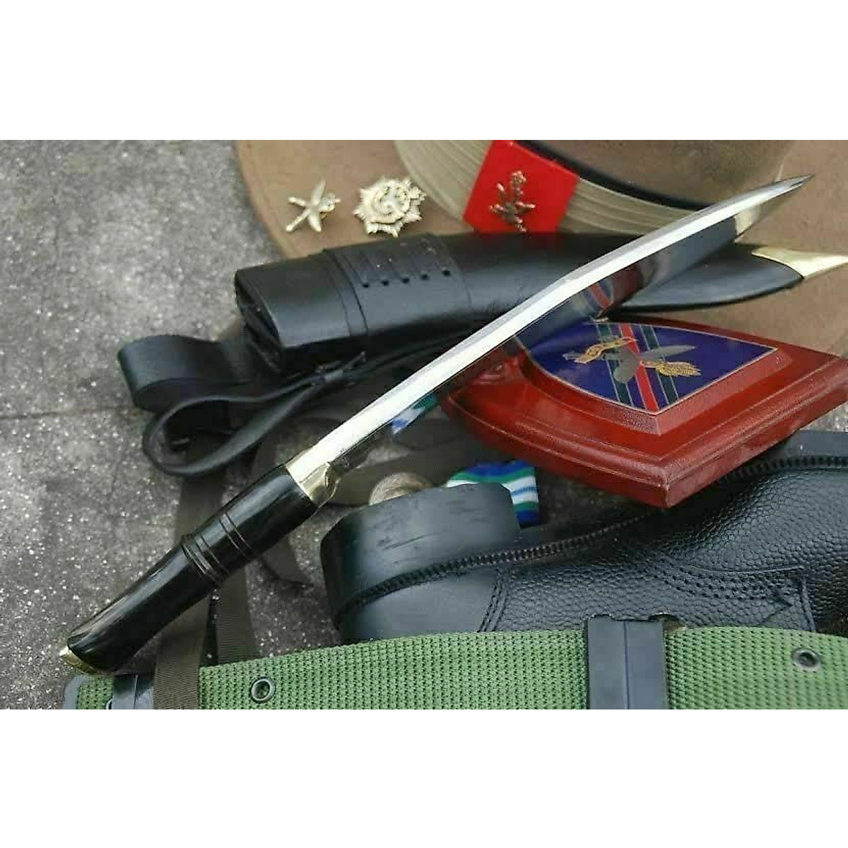 Authentic Official Issued Kukri - Traditional Hand Forged Blade Khukuri - Service No.1 Standard Size - EGKH Factory Outlet in Nepal - Ready to use - Balance water tempered - High Carbon Steel