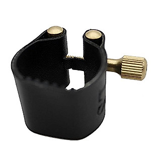 Andoer Alto Saxophone Ligature Fastener Compact Durable Artificial Leather for Alto Saxophone Rubber Mouthpiece