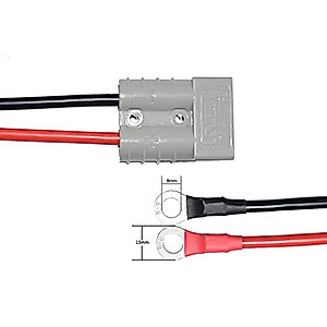 LIXINTIAN 10AWG Battery Adapter Cable，with O-Type Terminal and 45A Connector-1 m/3.28ft
