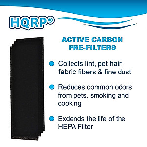 HQRP 4-Pack Carbon Filter compatible with GermGuardian FLT22CB4 Replacement for FLT4825, FLT4850PT True Hepa Filter B fits AC4000 Series