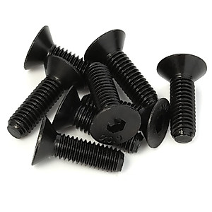 M6-1.0 x 20/25/30/35/40mm Flat Head Socket Cap Screws, Allen Socket Drive, Alloy Steel Grade 10.9, Black Oxide, 50 PCS
