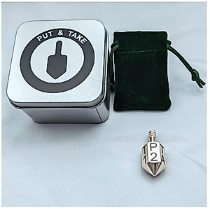 LEGENDARY-YES Put and Take Spinner - Solid Brass Spin Dice Game of Chance Gambling TOP DICE Type Game Silver Coating