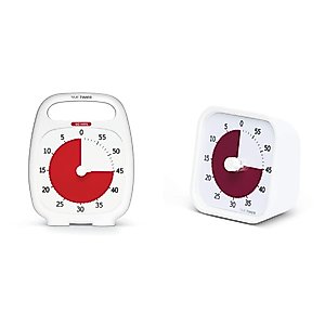 Time Timer Plus 60 Minute Visual Timer with Portable Handle and Time Timer Home MOD 60 Minute Kids Visual Timer Home Edition