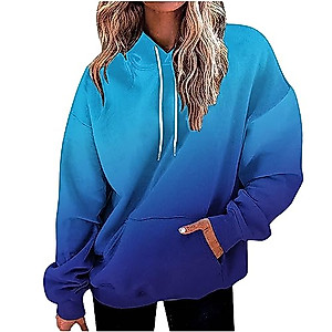 Lightning Deals of Today Makeup Prime Deals Fall Sweatshirts for Women Loose Fit Casual Drawstring Pullover Long Sleeve Teen Girls Y2k Hoodie with Pocket Holiday Tops for Women