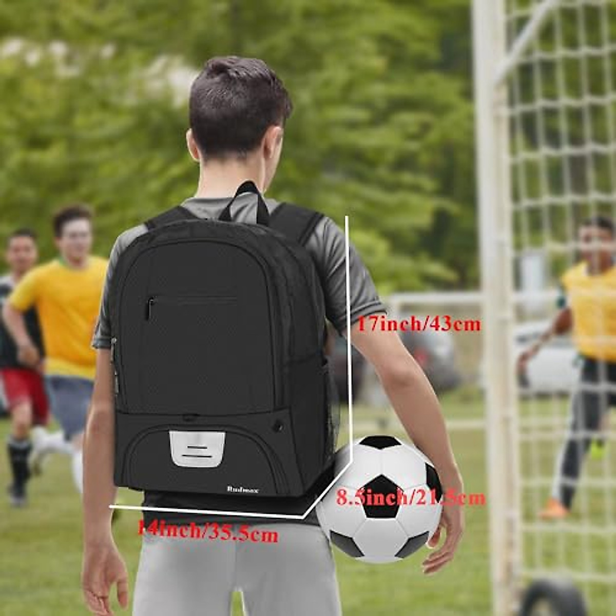 Rudmox Soccer Ball Bag-Backpack for Basketball,Volleyball with Cleat Shoes and Ball Compartment for Sports Team,Trainning