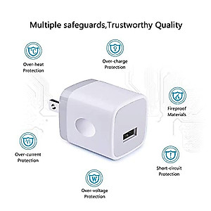 Charging Cube for iPhone, Charger Block, Power Bricks, NonoUV 4Pack Single Port USB Plug in Wall Charger Adapter Charger Box for iPhone 14 13 12 11 Pro Max 10 SE XR XS X 8 7 6,Samsung,Android,Kindle