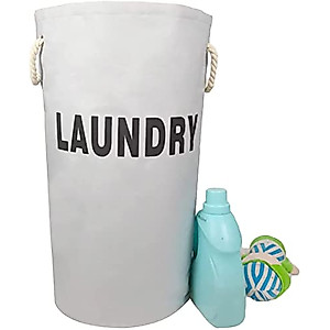 YYYCMY Freestanding Laundry Hamper Basket,85L Collapsible Large Laundry Bag Blanket Basket, Folding Washing Bin for Dirty Clothes Toys in Laundry Room Organization & Storage (grey)