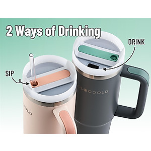 DLOCCOLD 30 oz Stainless Steel Tumbler with Handle, Insulated Tumbler With Lid & Straw, Travel Mug Cup Holder Friendly, Reusable Large Tumbler for for Water, Iced Tea or Coffee, Gift for Men Women