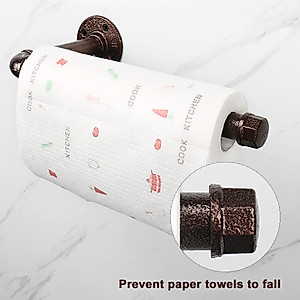 Jeasor Industrial Iron Pipe Kitchen Paper Towel Holder, Vintage Farmhouse Heavy Duty DIY Industrial Rustic Wall Mount Paper Towel Rack for Kitchen Bathroom(1, Bronze)