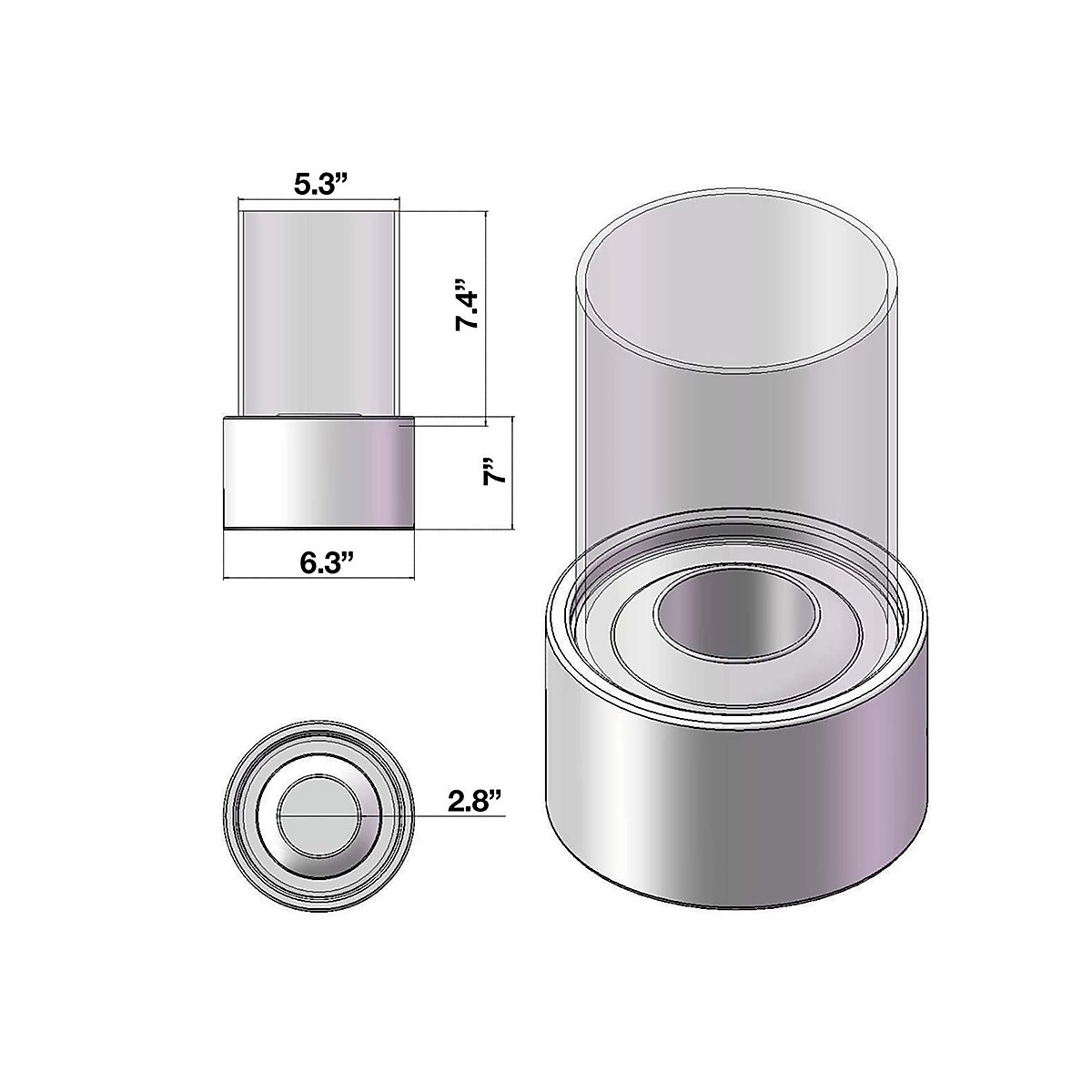 Regal Flame Black Ghost Ventless Indoor Outdoor Fire Pit Tabletop Portable Fire Bowl Pot Bio Ethanol Fireplace in Black - Realistic Clean Burning Like Gel Fireplaces, or Propane Firepits