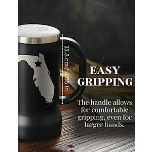 Onebttl Florida Gifts for Men Women, Florida Themed Souvenirs Travel Homesick Gift, Stainless Steel Beer Stein Tumbler, 24oz Beer Mug with Lid