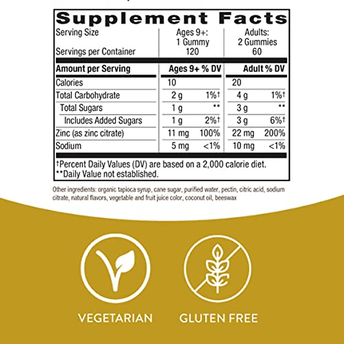 Nature’s Way Zinc Gummies, Supports Immune Function*, 11 mg per Gummy, Mixed Berry Flavored, 120 Gummies