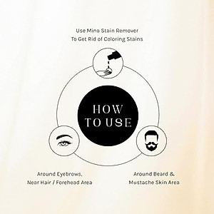 Mina Henna Tint Stain Remover, Softly removes hair color from the scalp, skin around from the eyebrows, hair, beard and mustache quickly and gently 200ml