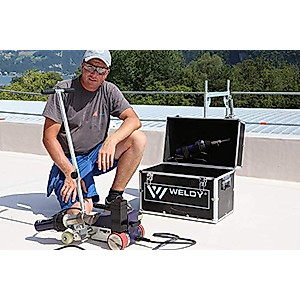 Weldy 220V RW3400 Automatic Hot Air Welder for Welding Roofing TPO PVC Membrane, 40mm Overlap Nozzle Hot Air Welder with Free 1600W Professional Hot Air Gun Tool
