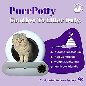 PurrPotty: Self Cleaning Litter Box, Automatic Cat Litter Box for Multiple Cats- App Control and Large Capacity Cat Litter Box