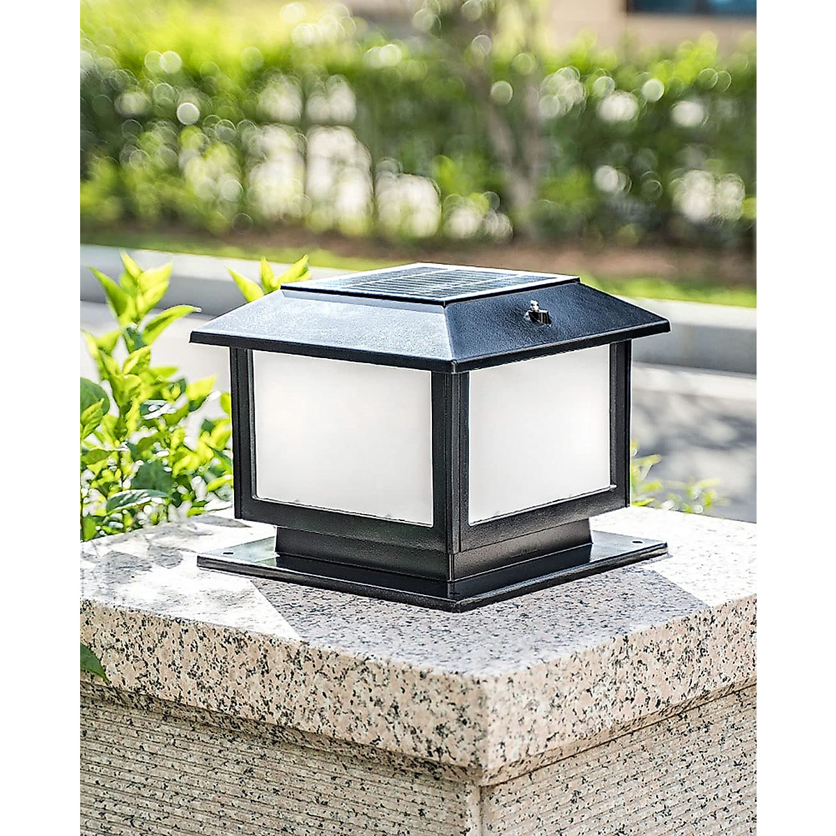 Solar Post Cap Lights Outdoor Aluminum LED Courtyard Villa Gate Pillar Lamp Household Gate Post Wall Lamp, Modern Simplicity Waterproof IP54 Patio Lamp Perfect For Home, Garden, Backyard, [Energy Clas
