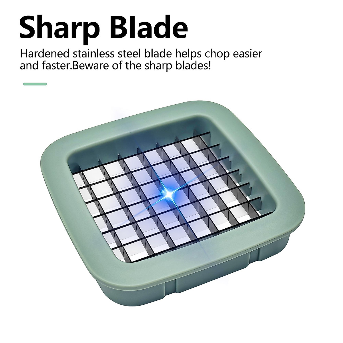 ITELLY Green 2-in-1 French Fry Cutter - Potato Cutter for Fries - Potato French Fry Cutter - French Fries Cutter - Vegetable Cutter - Food Chopper Manual Hand - Veggie Cutter - Vegetable Chopper