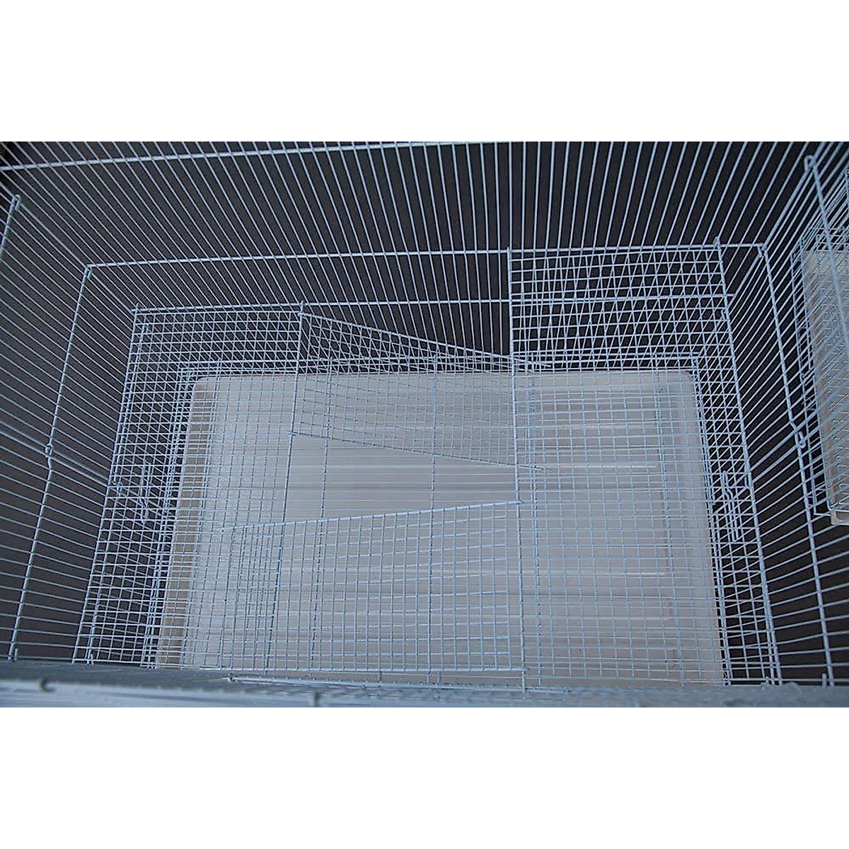 3-Levels Ferret Chinchilla Sugar Glider Rats Animal Chew Free Cage 24" L x 16" W x 24" H with 3/8-Inch Wire Cross Metal Shelves and Ladders