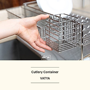 VATYA 18-8 Stainless Steel Vertical Cutlery Container, Silver