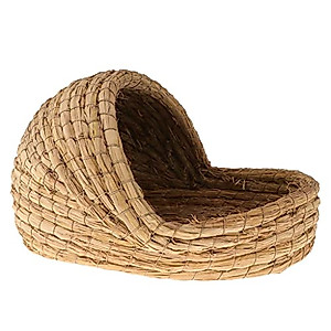 PETSOLA Parakeet/Macaw/African Greys/Budgies//Birds Pet Straw Woven Nest, L