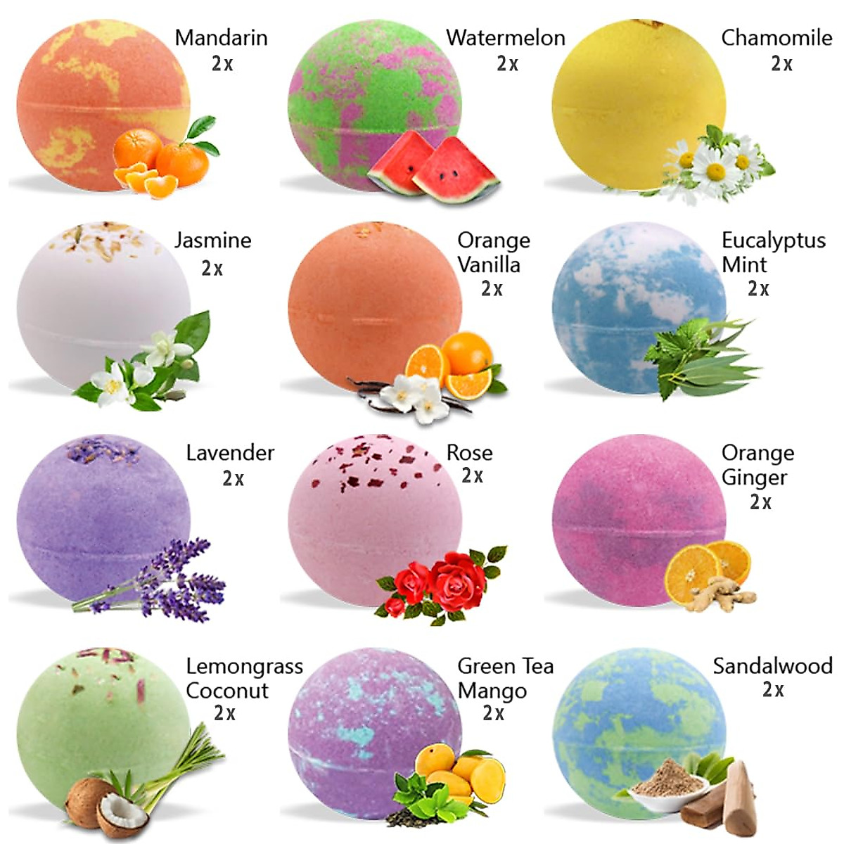 Bath Bombs for Women Gift Set - 24 Natural and Organic Bath Bombs with Essential Oils & Moisturizing Shea Butter, Spa Birthday Gift, Selfcare Gifts for Her, Women, Teen Girls, Kids, Bridesmaid Gift