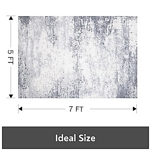 AMOAMI Area Rugs 5x7 Distressed Modern Abstract Washable Rug Soft Fluffy Indoor Carpet Non Slip Area Rug for Living Room Bedroom Dining Room Playroom Office