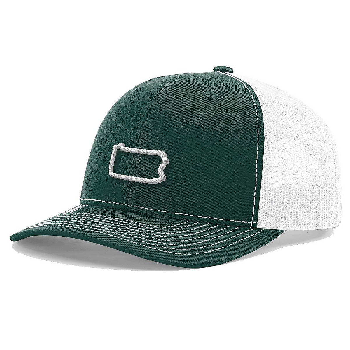 USAMM Pennsylvania Team Pride Snapback Richardson Trucker Hat (Dark Green/White-White Thread)