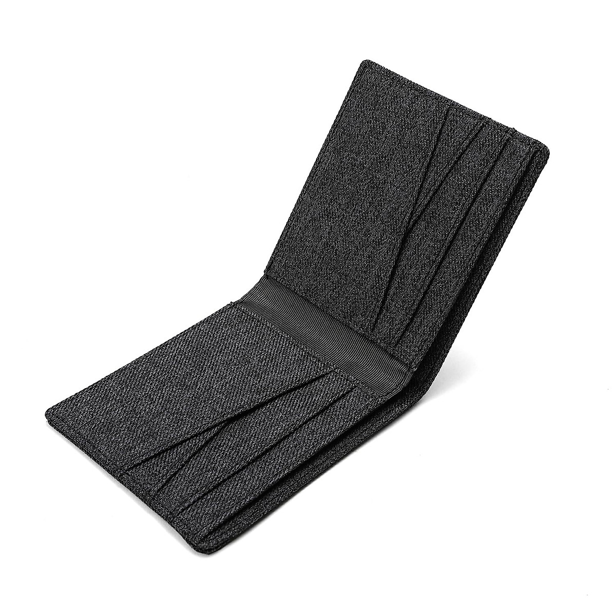 Lanyani Wallets For Boys Men Kids Teens Teenager Fabric RFID Blocking Bifold Wallet Small Thin (Crosshatch Black)