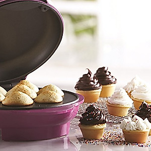 Brentwood Mini Cupcake Maker Machine Non-Stick, 7, Pink
