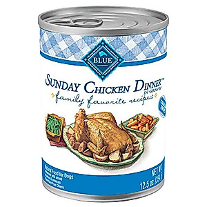 Blue Buffalo Family Favorites Natural Adult Wet Dog Food, Sunday Chicken 12.5-oz can (Pack of 12)