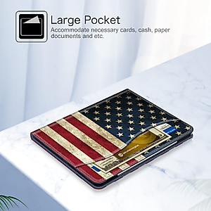 Fintie Folio Case for iPad Pro 12.9" 6th Generation 2022, Multi-Angle Smart Stand Cover w/Pencil Holder & Pocket, Also Fit iPad Pro 12.9 2021 5th & 2020 4th & 2018 3rd Gen, US Flag