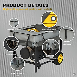 GEHENG Generator Covers With Bracket,Generator Covers While Running,Top Can Be Opened for Refueling, 600D Waterproof Oxford Cloth+200D Double Layer Design,Tear Resistant, 100% Heavy Duty Waterproof