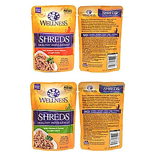 Wellness Healthy Indulgence Wet Cat Food Pouch Variety Pack, 10 Flavors, 3-Ounces Each (10 Pack)