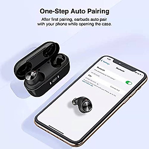 Aruind True Wireless Earbuds, Bluetooth 5.2 Headphones 160H Playback LED Power Display, IPX7 Waterproof Stereo Deep Bass Built-in Mic Earphones with Portable Power Bank for iPhone/Android