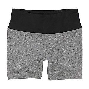 Reebok Womens Fitted Highrise Athletic Compression Shorts, Grey, Large