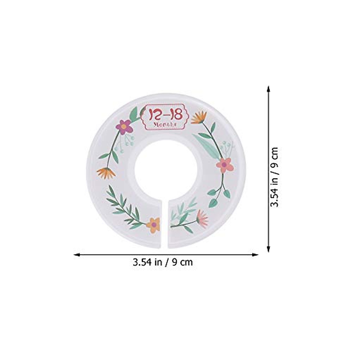 Baluue 24pcscloset Nursery Bedroom Shelf Months or Shelves to Toddler Cartoon Boy Wardrobe Size Age for Flowers from Clothing - Newborn Floral Round Clo Hangers Organizers Printed Infant