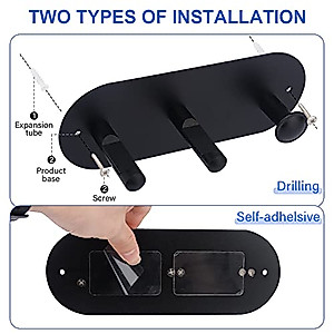 14pcs Hair Dryer Holder Set, Blow Dryer Holder, Expansion Screw Hair Dryer Holder Set with Adhesive Easy Install Universal (Black)