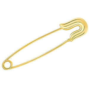 Jewelry America 14k Yellow Gold Elegant Open-Style Elephant Charm Animal Pendant with Safety Pin Brooch
