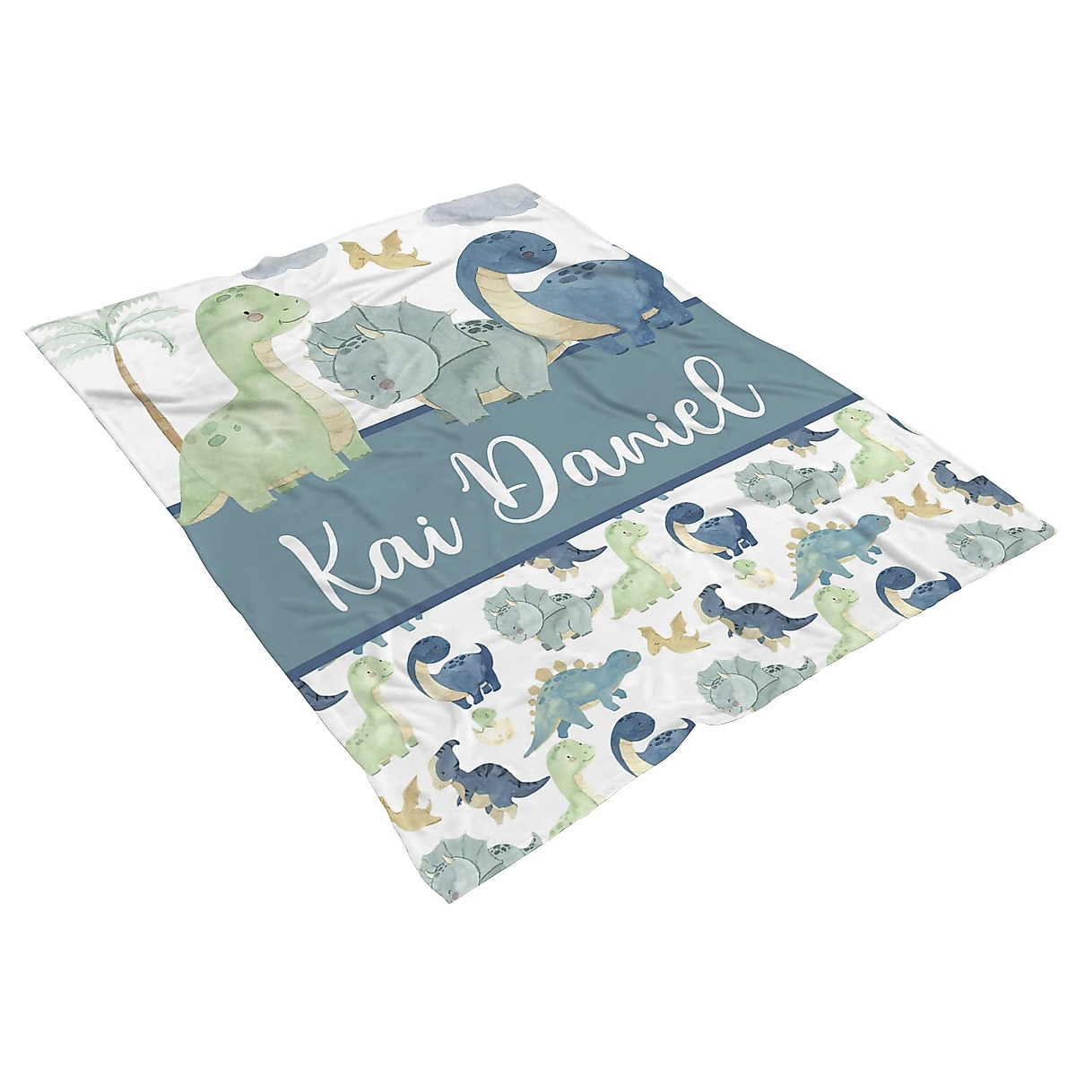 Personalized Dinosaur Baby Blanket, Dinosaur Blanket, Baby Name Blanket, Personalized Baby Boy Blanket, Dinosaur Crib, Boy Dinosaur Nursery, Super Soft Plush Fleece Blanket for Baby, 30 x 40 in