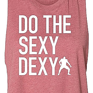 Instant Message - Do The Sexy Dexy - Juniors Cropped Racerback Tank Top - Size Small Heather Mauve