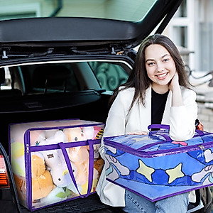 Budding Joy 6 Pack Clear Zippered Storage Bags for Clothes,40L Closet Organizers and Storage Containers Vinyl Moving Bag for Bedding, Linen, Blankets, Comforters, Clothing & Toys