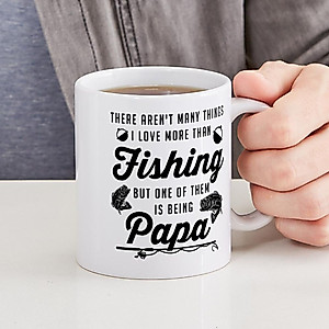 CafePress Love Fishing And Being Papa Ceramic Coffee Mug, Tea Cup 11 oz