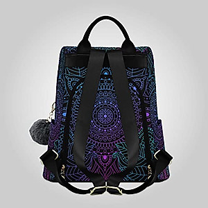 GAIREG Custom Name Backpack Purse for Women Personalized Mandala Ethnic Bohemian Art Rucksack Anti Theft Handbag Travel Bag
