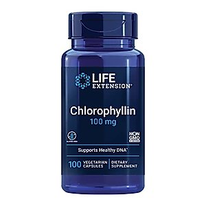 Life Extension Chlorophyllin 100mg – Powerful Antioxidant Supplement Pill for DNA, Liver Health and Detox – Non-GMO, Gluten-Free, Vegetarian - 100 Capsules