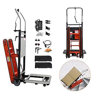 ZLPOWER 441lbs Electric Stair Climbing Dolly Hand Trucks with Removable Extension Tray 400W Powerful Motor Battery Powered Folding Stair Climber Dolly Truck for Moving Furniture Logistics Warehouse