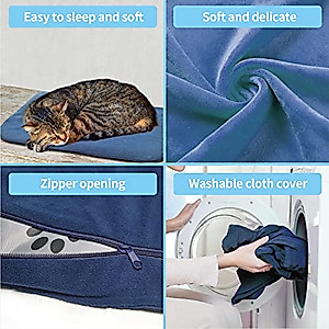 GPLOPET Cat Heating pad 18x18inches pet Heating pad for Cats Waterproof Smart Thermostat Switch, Adjustable Puppy Dog Heating pad mat Chew Resistant Steel Cord Complimentary Two Fabric Cover