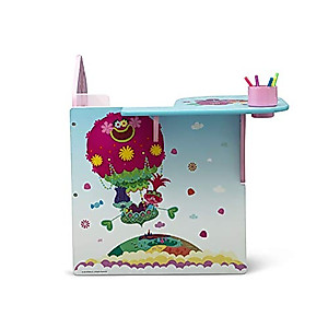 Delta Children Chair Desk with Storage Bin + Design and Store 6 Bin Toy Storage Organizer, Trolls World Tour (Bundle)